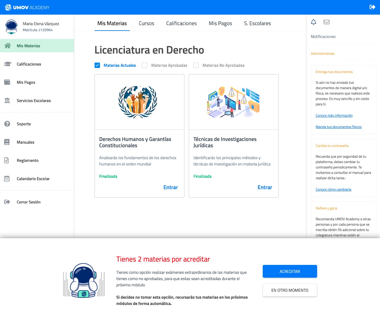 Solicitud de exámenes extraordinarios – UMOV Academy